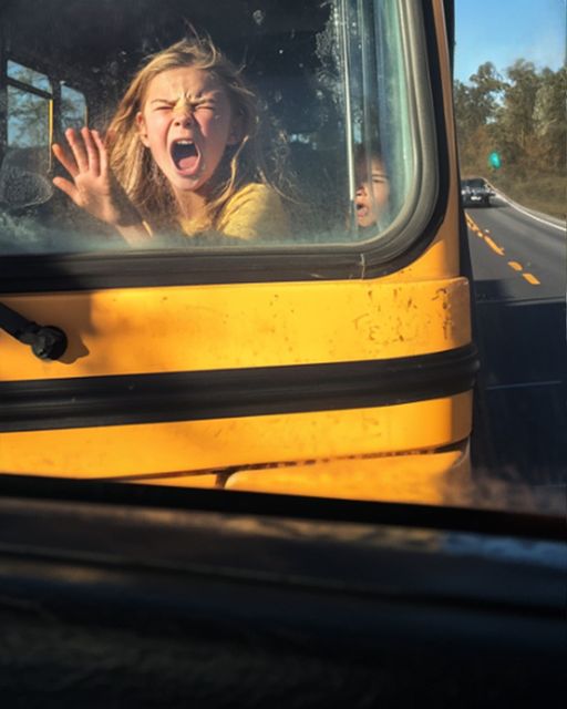I Saw a Child on the School Bus Hitting the Back Window and Yelling for ...