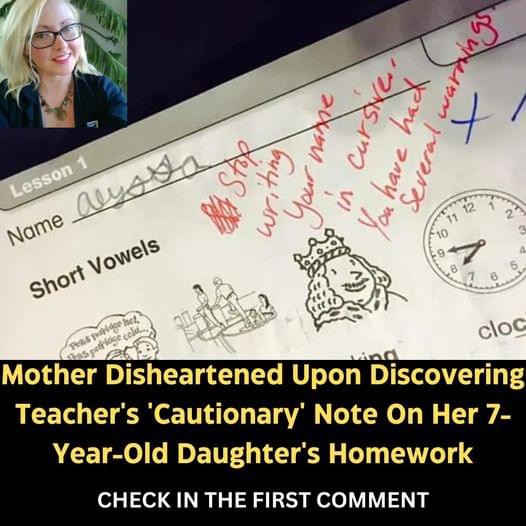 A Mom Upset After Finding Teacher’s ‘Warning’ Message On Her 7-Year-Old ...