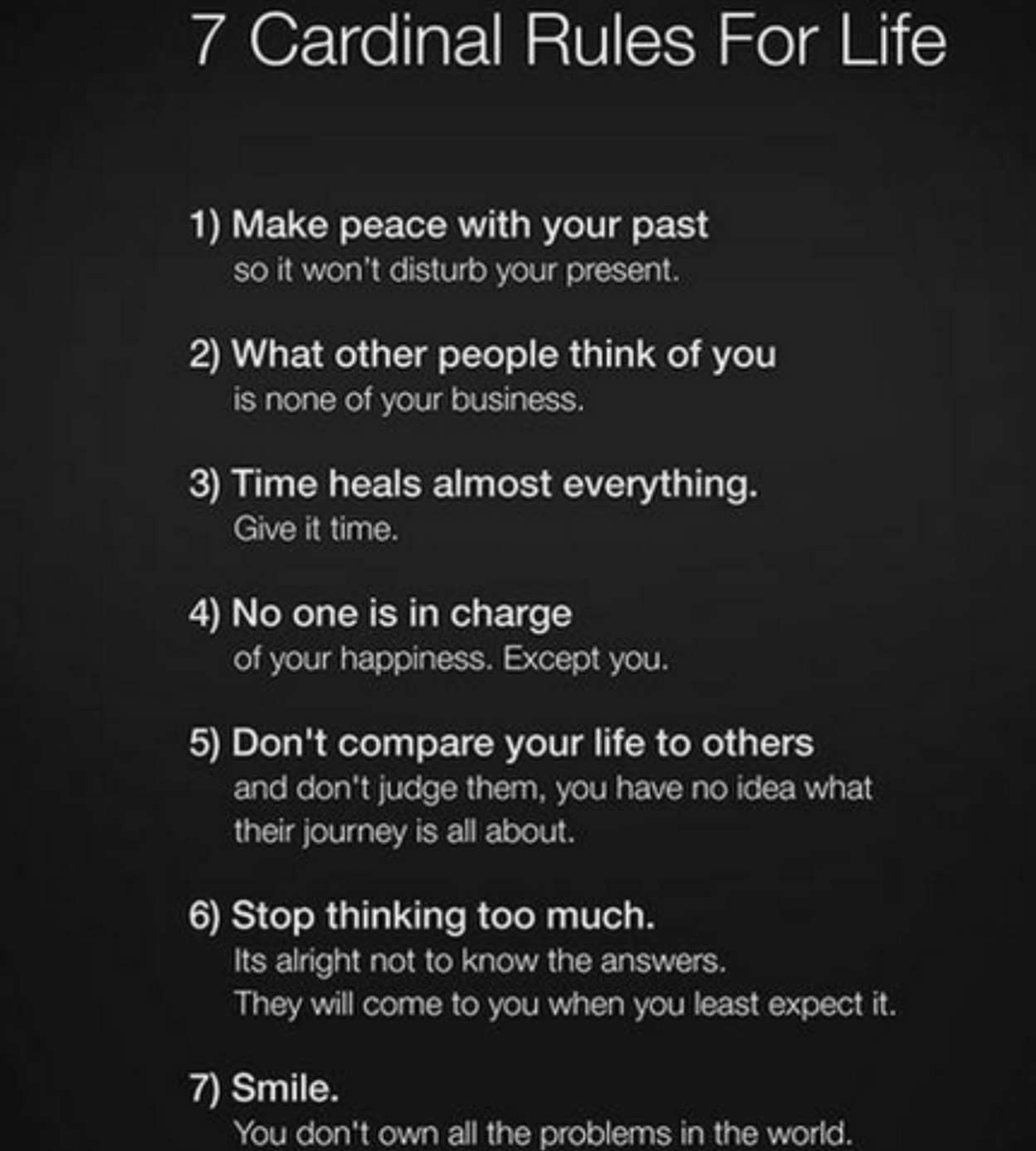 7 cardinal rules for life? Here…. - My Healthy Life